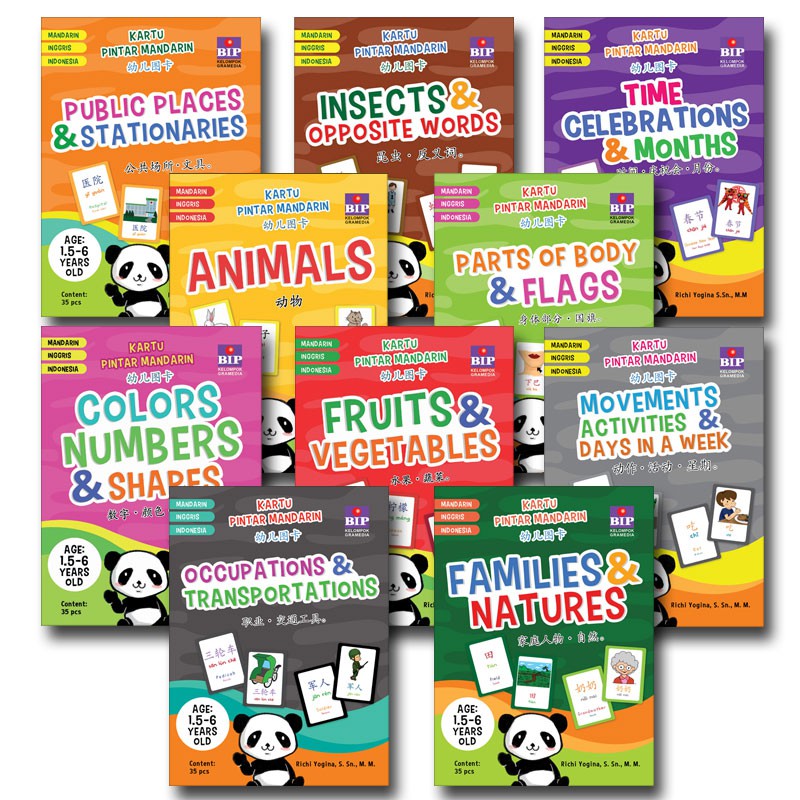 Jual Flashcard Kartu Pintar Mandarin (3 Bahasa) Mandarin Inggris ...