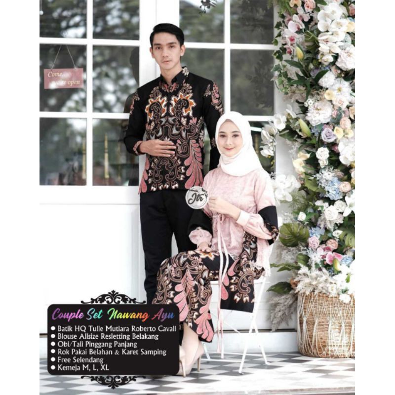Jual COUPLE SET NAWANG AYU KEBAYA BROKAT TULLE MODERN WARNA BABY PINK ...