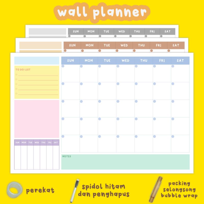 Jual WALL PLANNER / MONTHLY PLANNER / WEEKLY PLANNER / TO DO LIST ...
