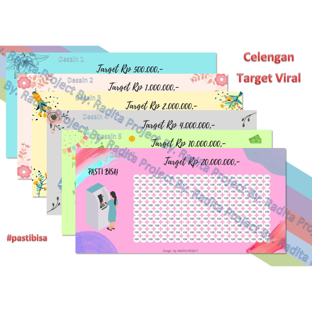 Jual MURAH ! STIKER Celengan Target Viral / Tabungan Target Tanpa PO ...