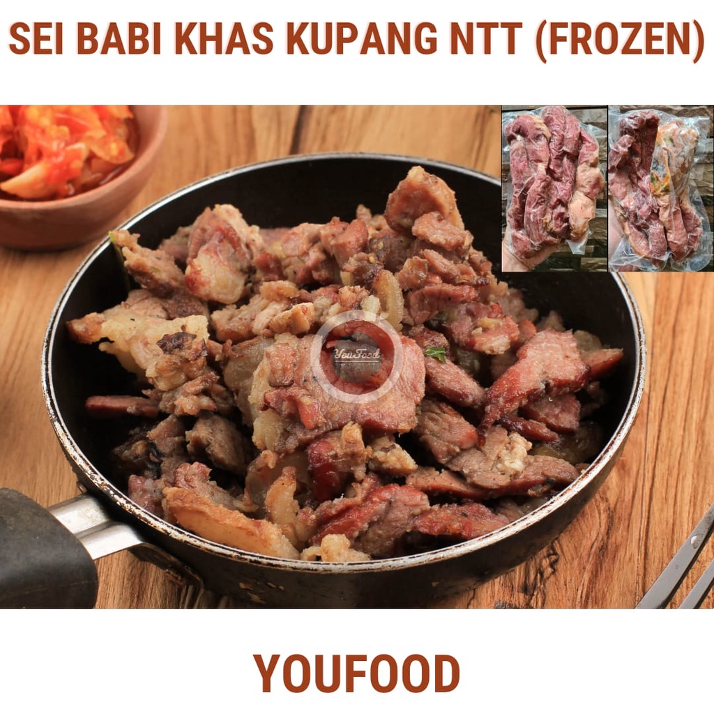 Jual Daging Babi Sei Asap Khas Kupang + Sambal Luat 500g | Shopee Indonesia
