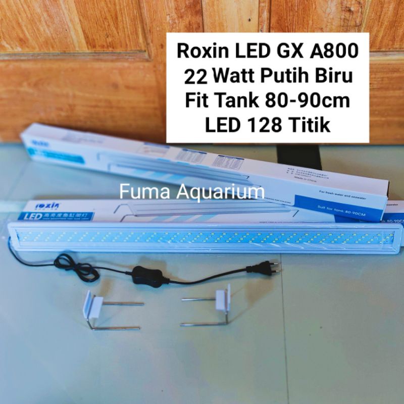 Jual Roxin | Vosso GX-A800 Lampu Aquarium 80-90cm 22watt nyala Putih ...