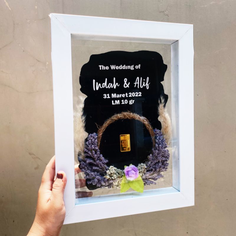 Jual MAHAR PERNIKAHAN | CUSTOM BINGKAI MAHAR 3D | BINGKAI MAHAR AKRILIK ...