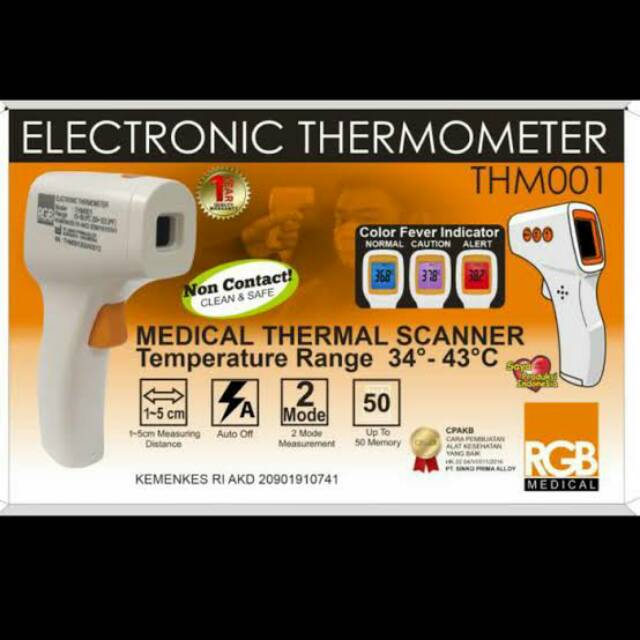 Jual Thermometer Infrared /Thermo gun Medical RGB THM001 - ada Ijin ...