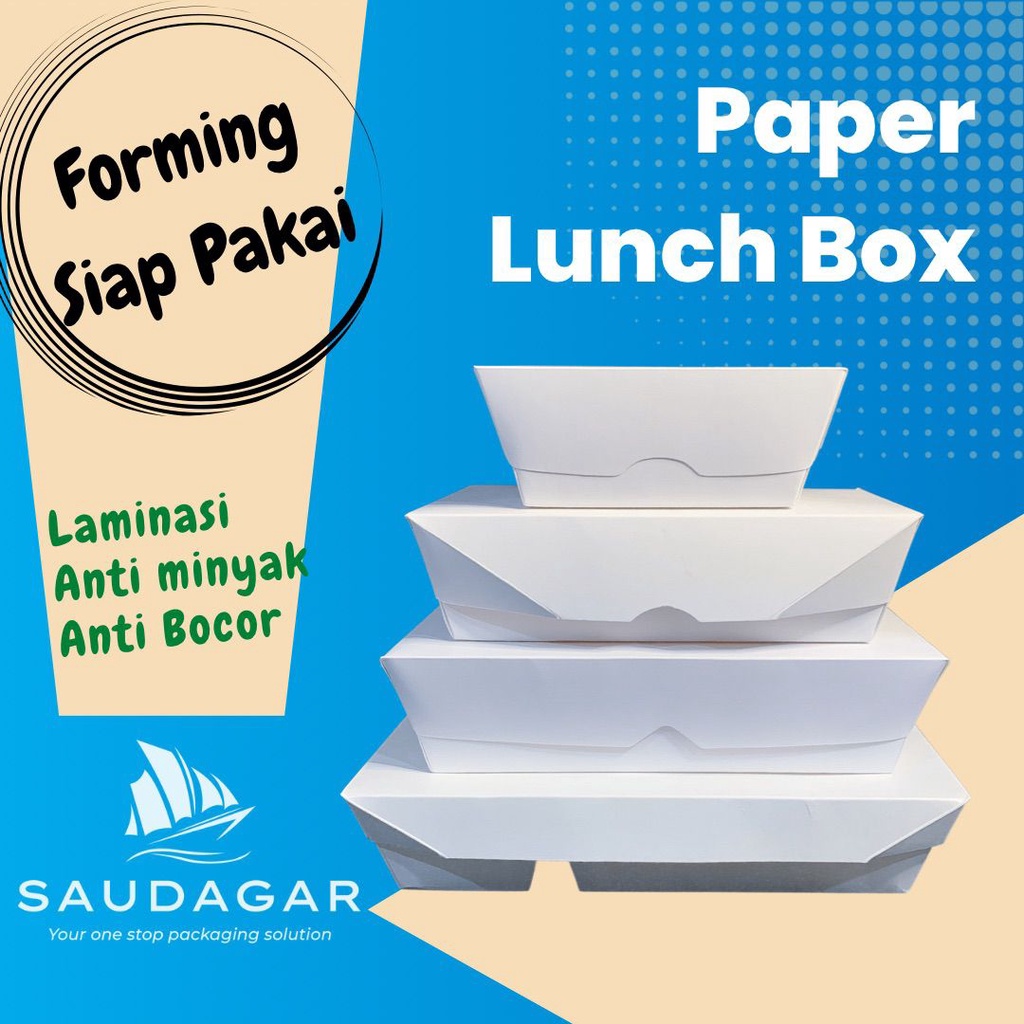 Jual Paper lunch box small medium large warna putih dan coklat siap ...