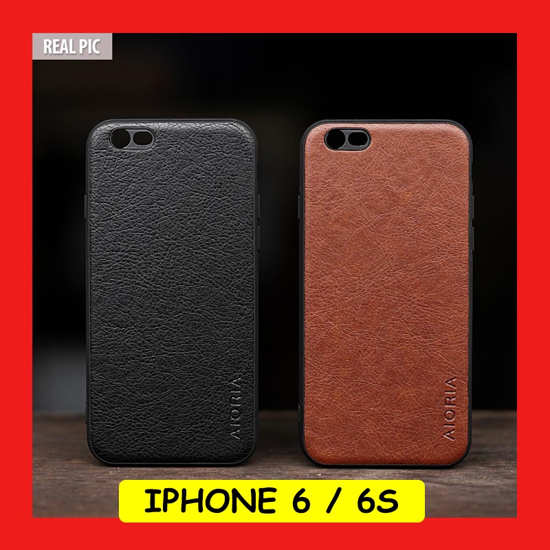 Jual Iphone 6 - 6S - Leather Texture Hybrid Soft Case Casing Cover ...