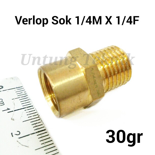 Jual Verlop sok F 1/4 x M 1/4 inch Kuningan | Shopee Indonesia