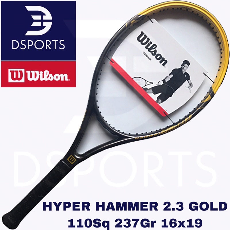 Jual Wilson Hyper Hammer 2.3 110 Dark Grey Gold 237 g ( Racket Tennis ...