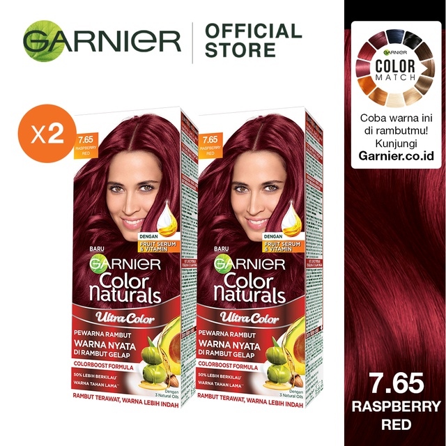 Jual Garnier Color Natural Ultra Color Merah Raspberry - 2pcs | Shopee ...