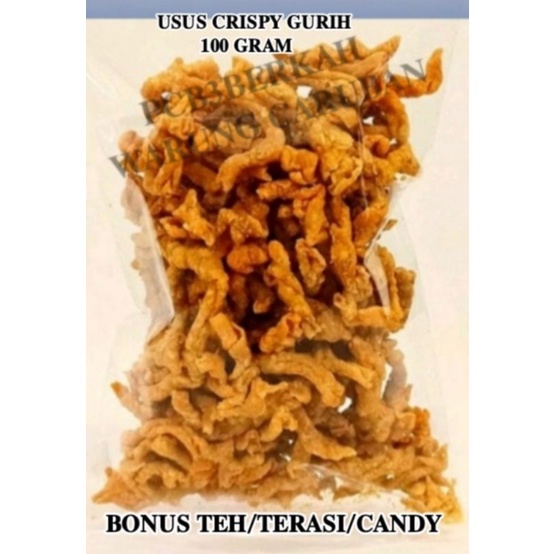 Jual KERIPIK USUS AYAM CRISPY MATANG 100 GRAM BONUS TEH/TERASI/CANDY ...