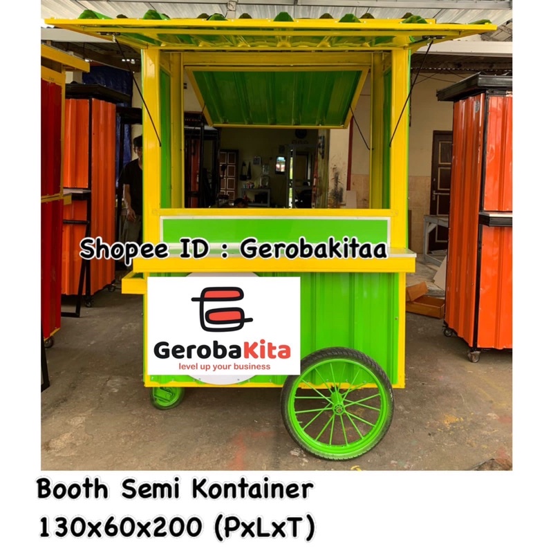 Jual Booth container dorong ringan / booth dorong murah / booth container dorong / gerobak ...