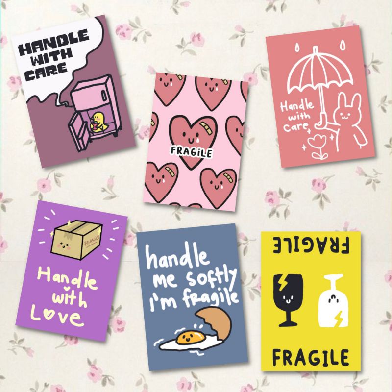 Jual cute fragile sticker 5x7cm | Shopee Indonesia