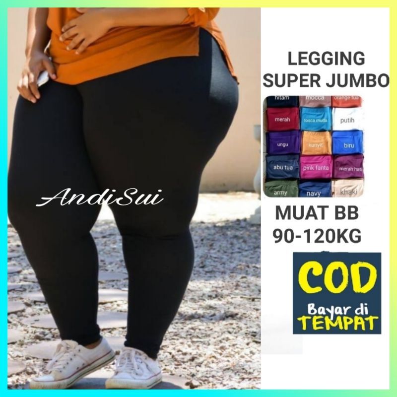 Jual Legging SUPER JUMBO Wanita Panjang Polos XXXXL/4XL BB 45 - 120KG ...