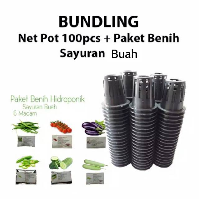 Jual Bundling Net Pot + Paket Benih Sayuran Buah | Shopee Indonesia