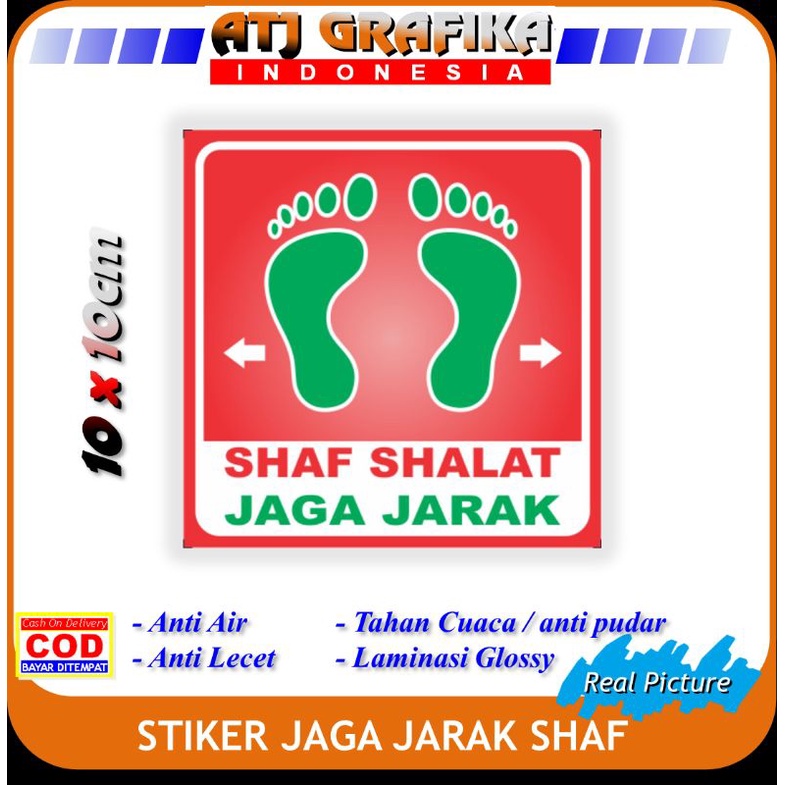 Jual Stiker shaf shalat jaga jarak Sticker protokol kesehatan masjid ...