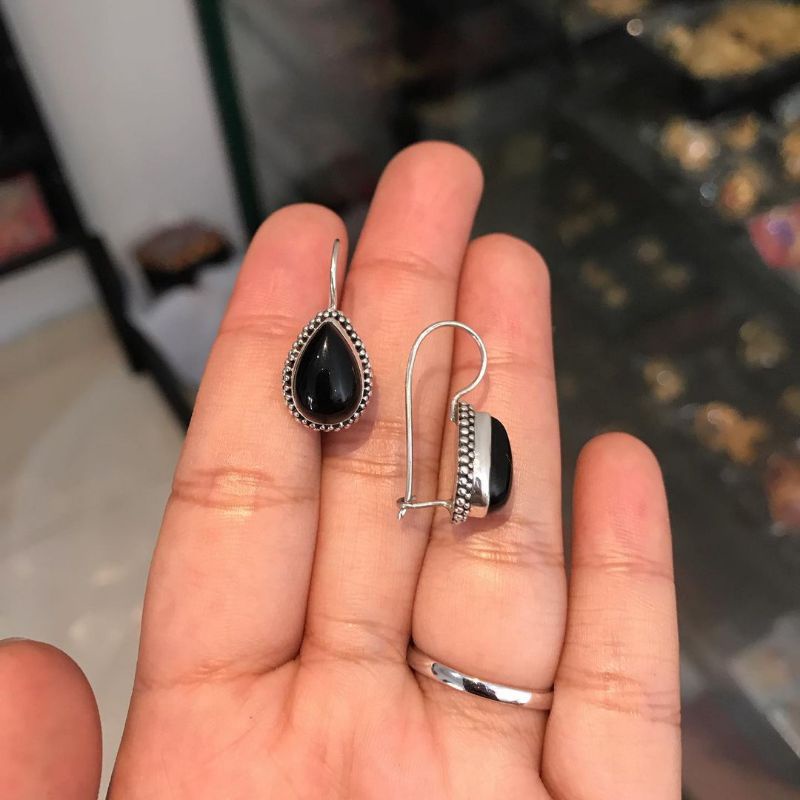 Jual anting perak bakar bali batu onyx hitam asli | Shopee Indonesia