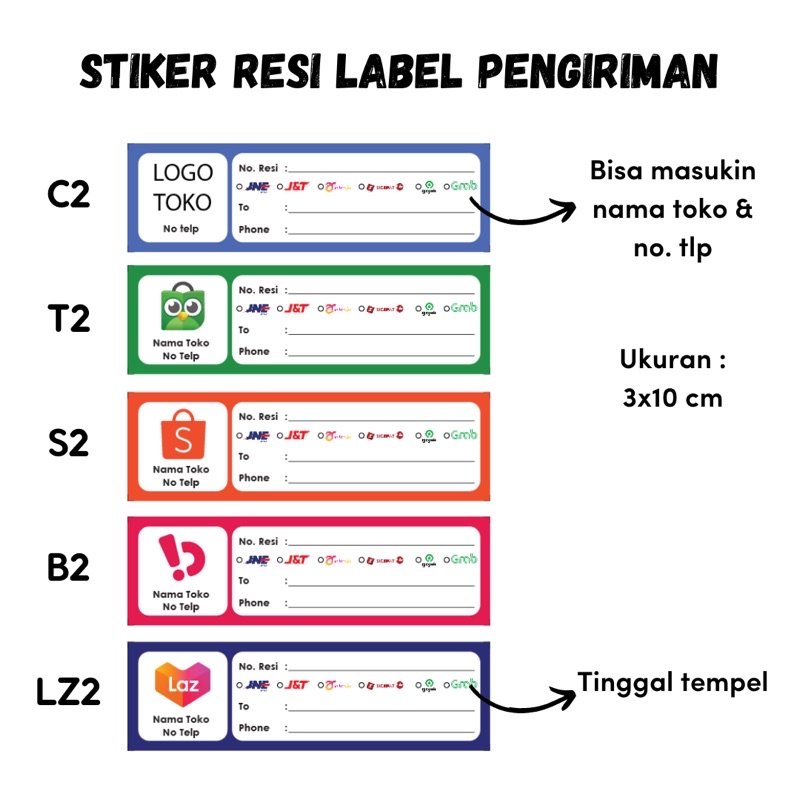 Jual Stiker Label Resi Pengiriman Olshop Custom - Sticker Shipping ...