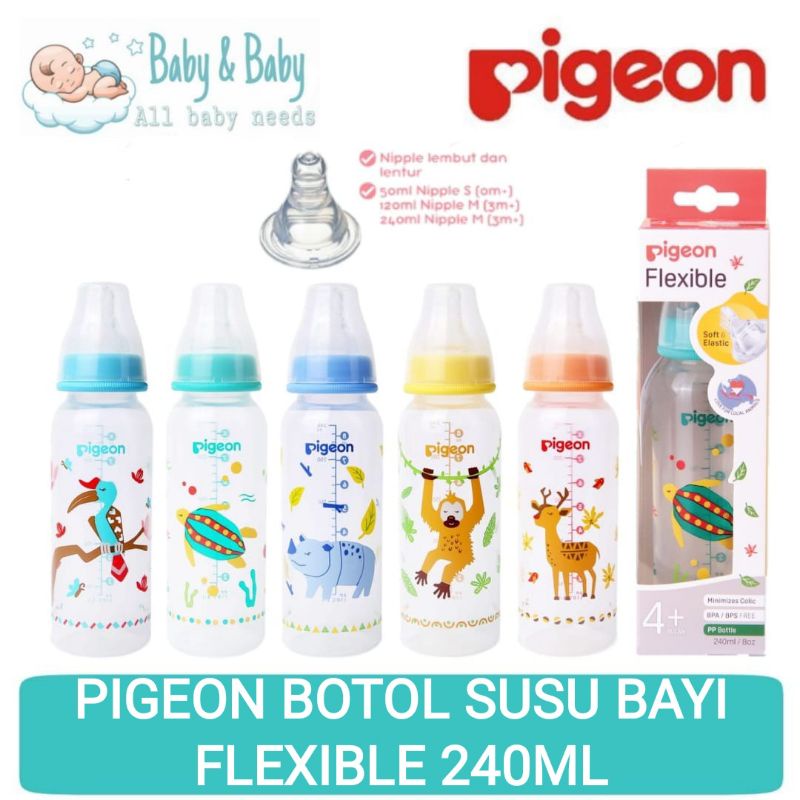 Jual PIGEON Bottle PP RP Flexible 240ml - Botol Susu Bayi Flexible | Shopee Indonesia