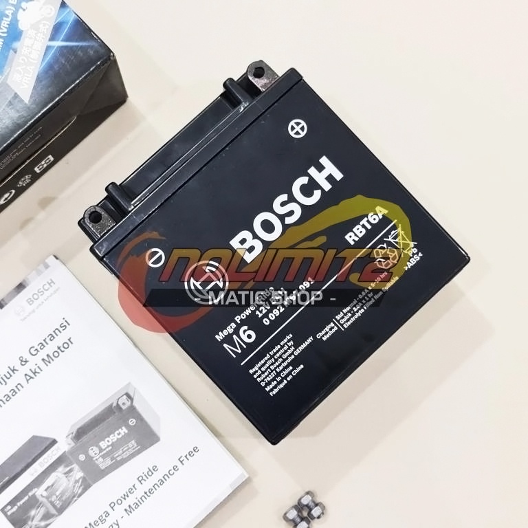 Jual Accu Aki Kering Motor Bosch RBT-6A Tiger Mio Jupiter MX Supra Mega ...