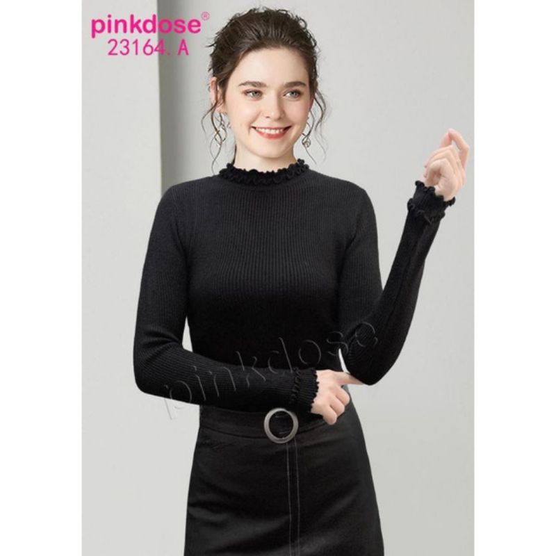 Jual Manset Rajut Turtle Neck Kriwil Ori Pinkdose | Shopee Indonesia