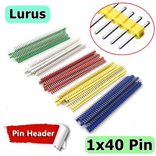 Jual COLOR - Pin Header 2.54mm Male 40 Pin Single Row Strip Warna ...
