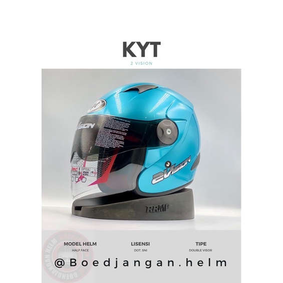 Jual HELM KYT 2 VISION SOLID ICE BLUE - KYT HALF FACE - KYT 2 VISION ...