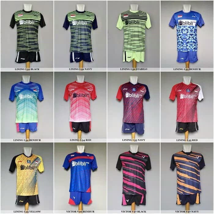 Jual Baju Badminton Stelan Bulutangkis Linning Vektor Yonex | Shopee ...
