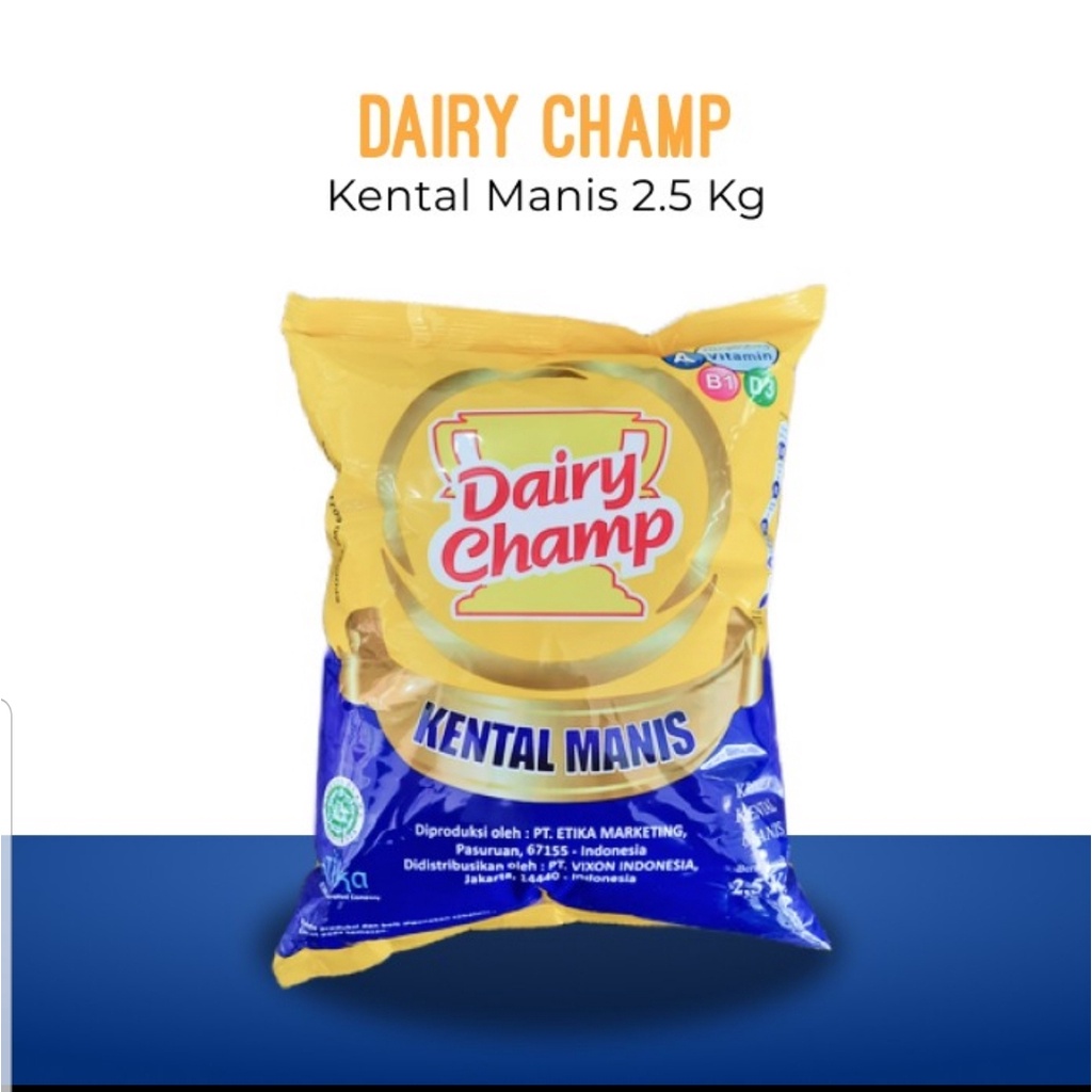 Jual Susu Krimer Kental Manis SKM Dairy Champ bantal 2,5 kg | Shopee ...