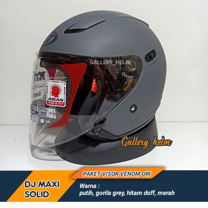 Jual HELM KYT DJ MAXI GORILLA GREY | PAKET VISOR VENOM CLEAR | HELM ...