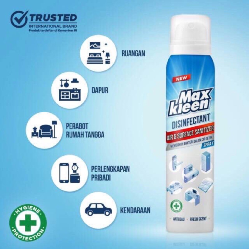 Jual Max Kleen Disinfectant Spray 200ml | Shopee Indonesia