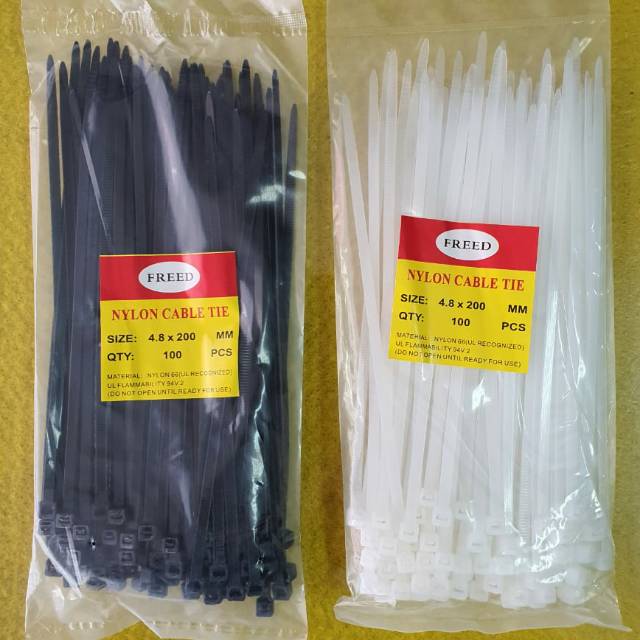 Jual Kabel Ties / Cable Ties / Kabel Tis Freed 4,8 x 200 mm (20 cm). Harga per Pak isi 100 pcs ...