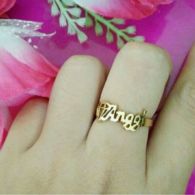 Jual Cincin nama / cincin nama lapis emas anti karat / Aksesoris ukir ... Jual Cincin nama / cincin nama lapis emas anti karat / Aksesoris ukir ...