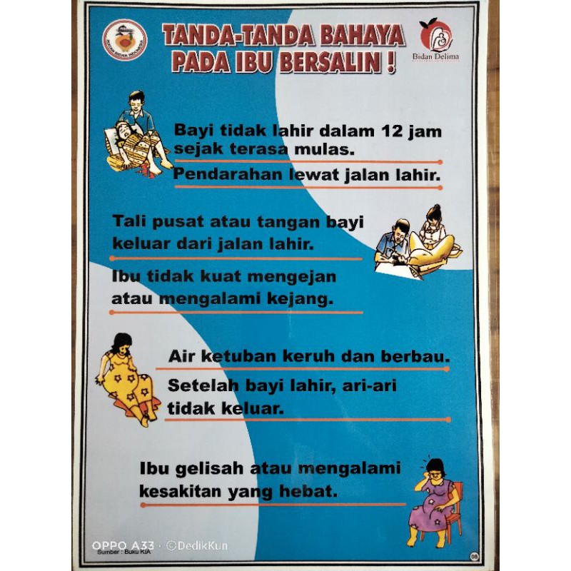 Jual (08) POSTER KESEHATAN TANDA BAHAYA PADA IBU BERSALIN | Shopee ...