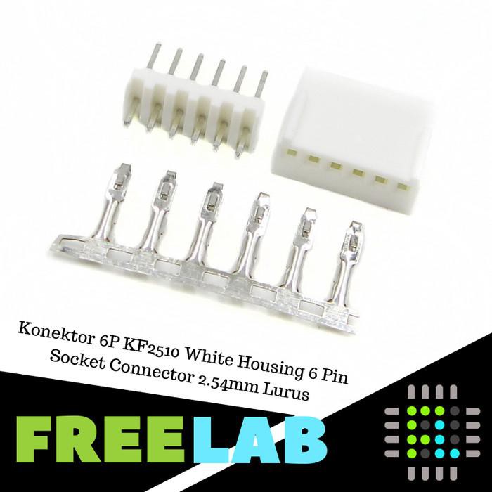 Jual Konektor 6P KF2510 White Housing 6 Pin Socket Connector 2.54mm ...