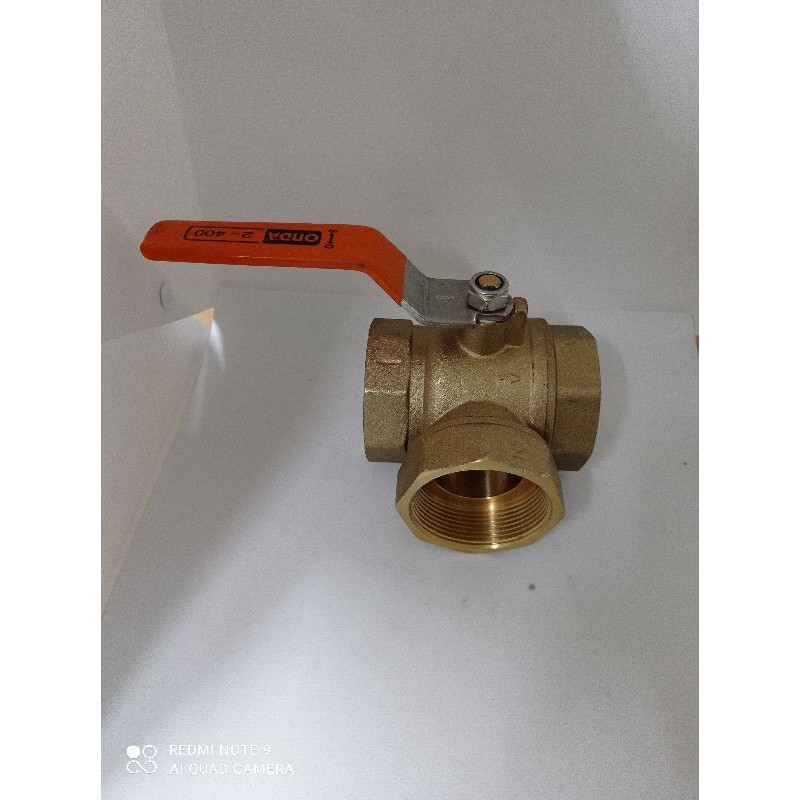 Jual Ball Valve 3 Way Kuningan Onda 1 inch | Shopee Indonesia