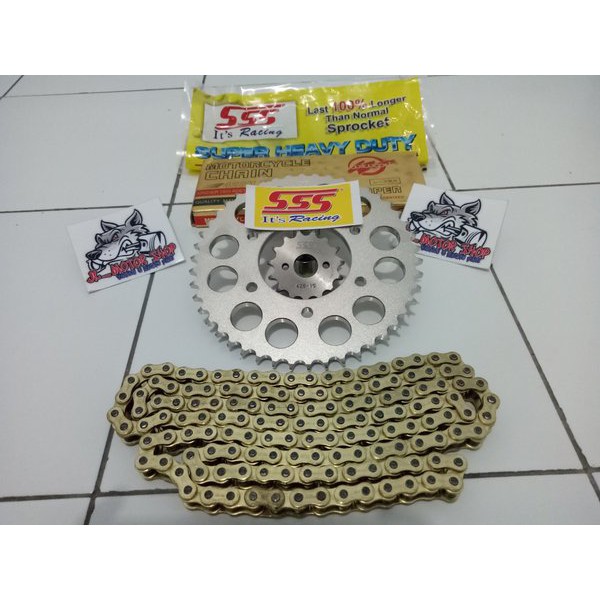 Jual Turun Harga !! Gear set Gir set SSS 428 Vixion R15 Cb150 r Cbr150 Tiger Megapro Verza dll ...