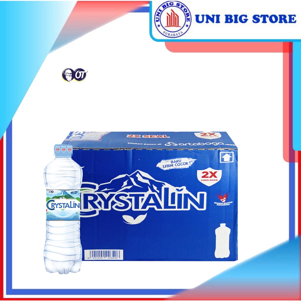 Jual Crystalin PH 8 Air Mineral 600 ml x 24 Botol DUS Karton Crystaline | Shopee Indonesia