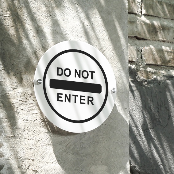 Jual Do Not Enter - Wall Decor Sign Akrilik Putih Lingkaran | Shopee ...