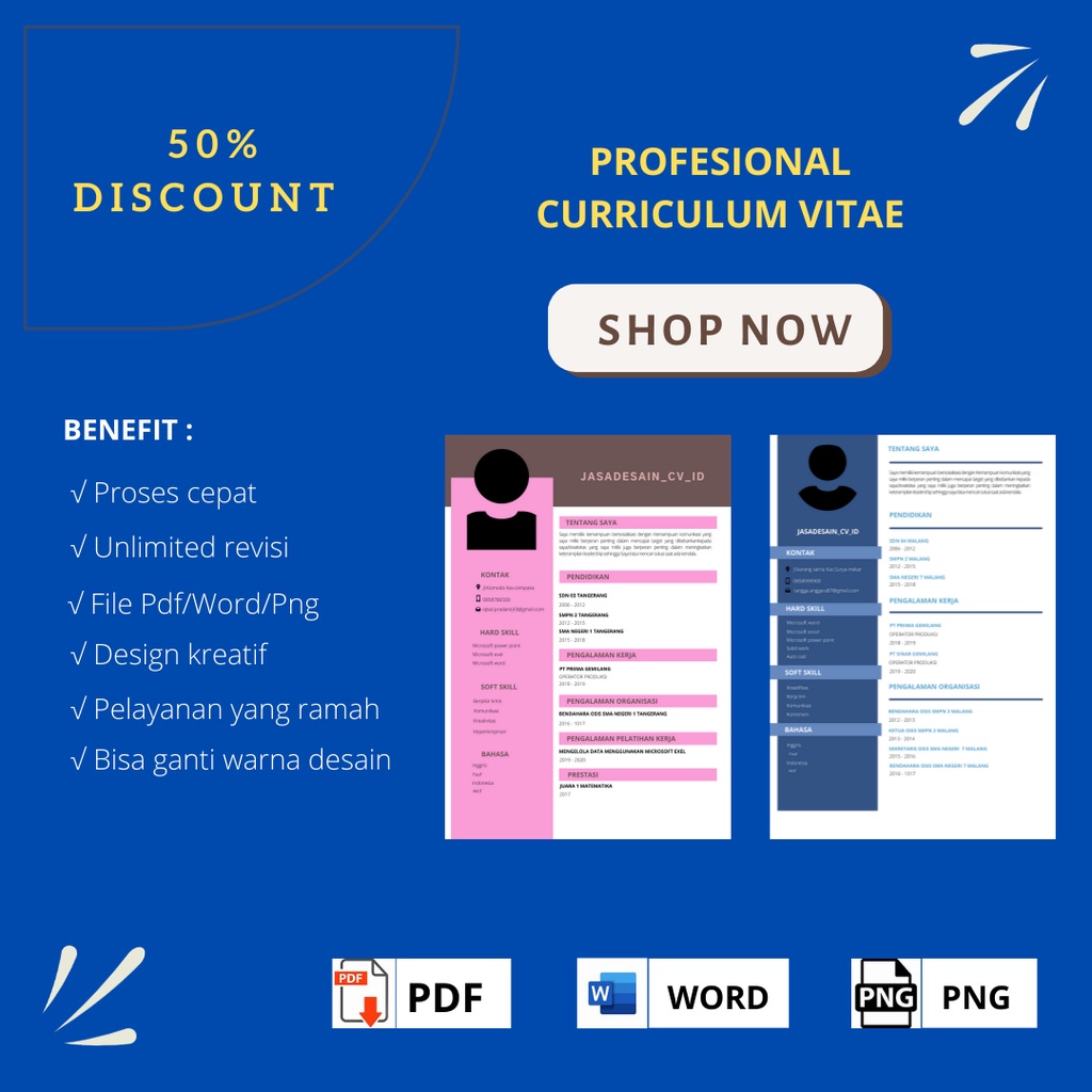 Jual Jasa pembuatan CV dan Surat lamaran kerja | Jasa CV | Jasa ...