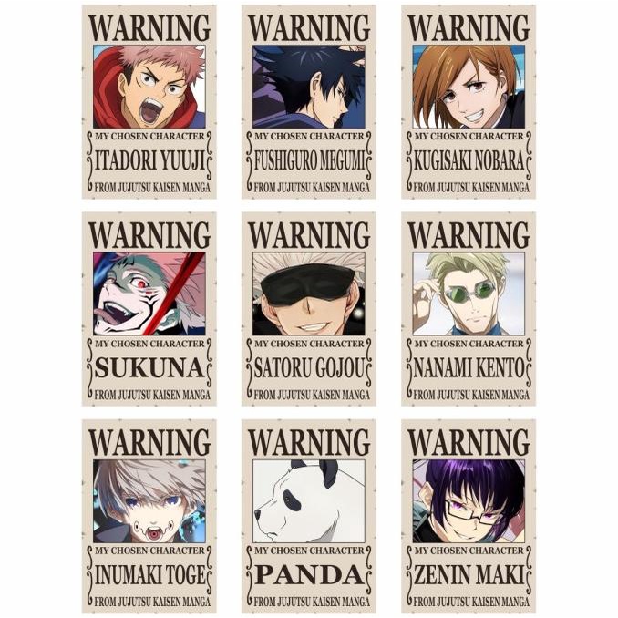 Jual Poster A4 Warning Anime Jujutsu Kaisen Terlengkap | Shopee Indonesia