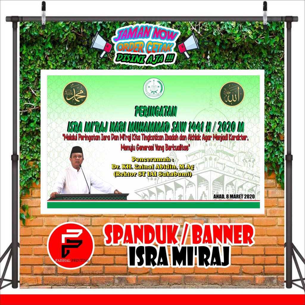 Jual banner/spanduk/backdrop peringatan isra miraj ukuran 2 x 1 meter ...