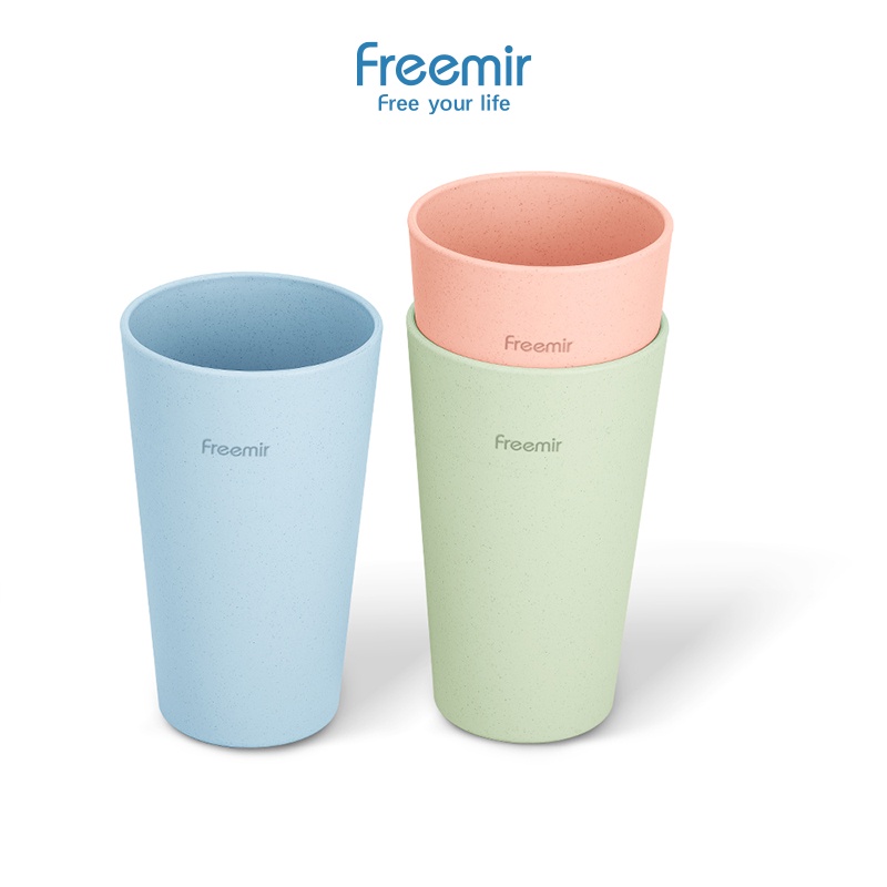 Jual Freemir Set 3 Pcs Gelas Jus 14cm Wheat Straw Cangkir Mug Plastik ...