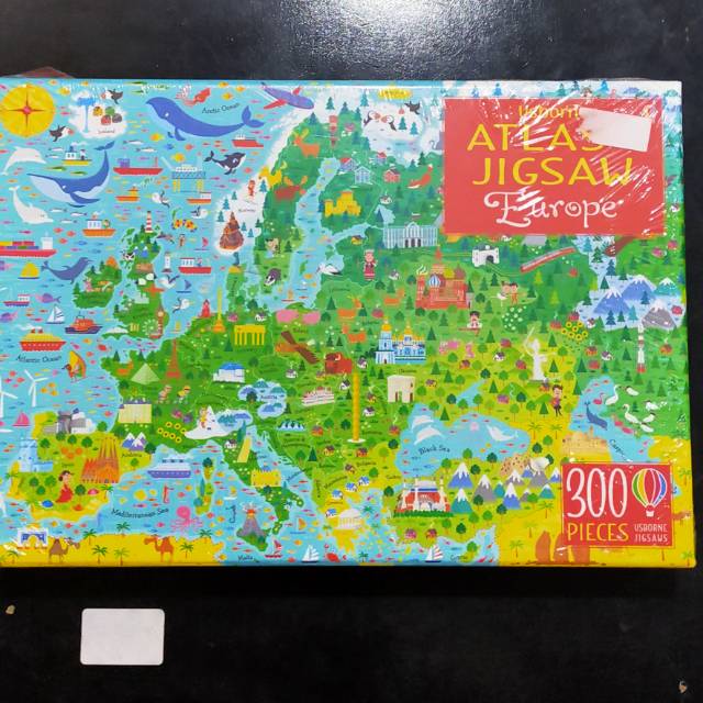 Jual Usborne Atlas & Jigsaw Europe Puzzle edukasi anak 300 pieces ...