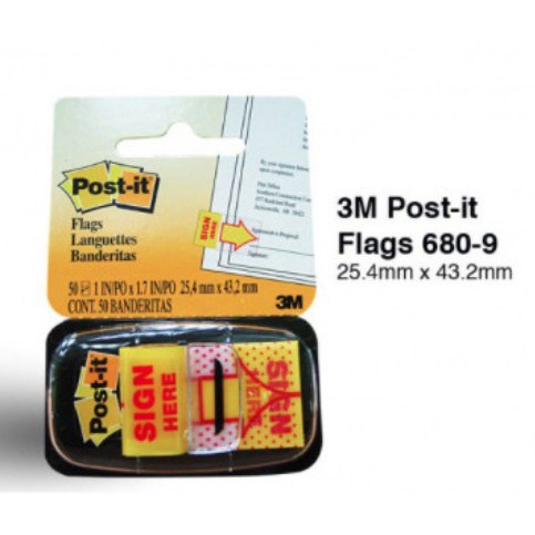 Jual 3M Post it Sticky note sign here | Shopee Indonesia