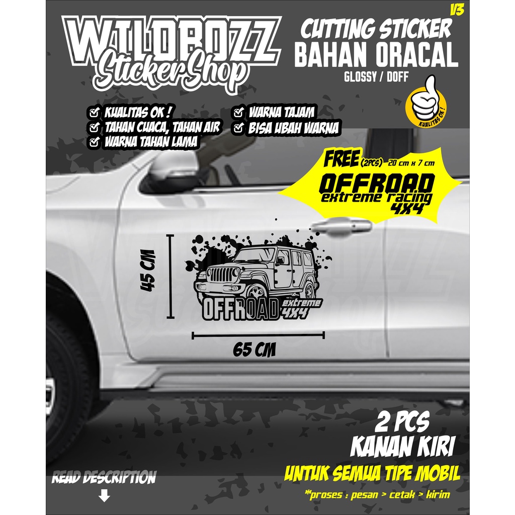 Jual sticker pintu mobil offroad keren untuk semua tipe mobil (v3 ...