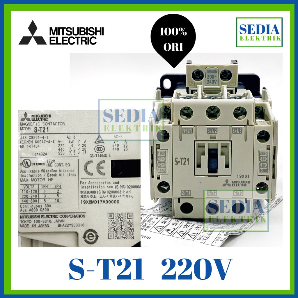 Jual S-T21 ST-21 ST 21 Kontaktor Contactor Mitsubishi | Shopee Indonesia