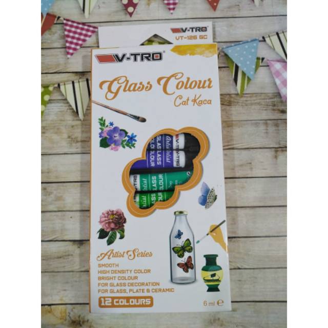 Jual Cat lukis kaca glass colour vitro / montana 6ml x 12 warna ...