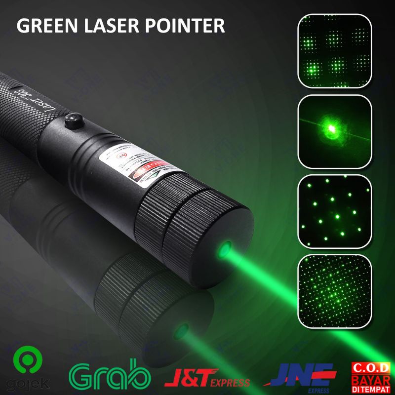 Jual COD Senter laser pointer beam 5mW High Power Pen warna hijau Night ...