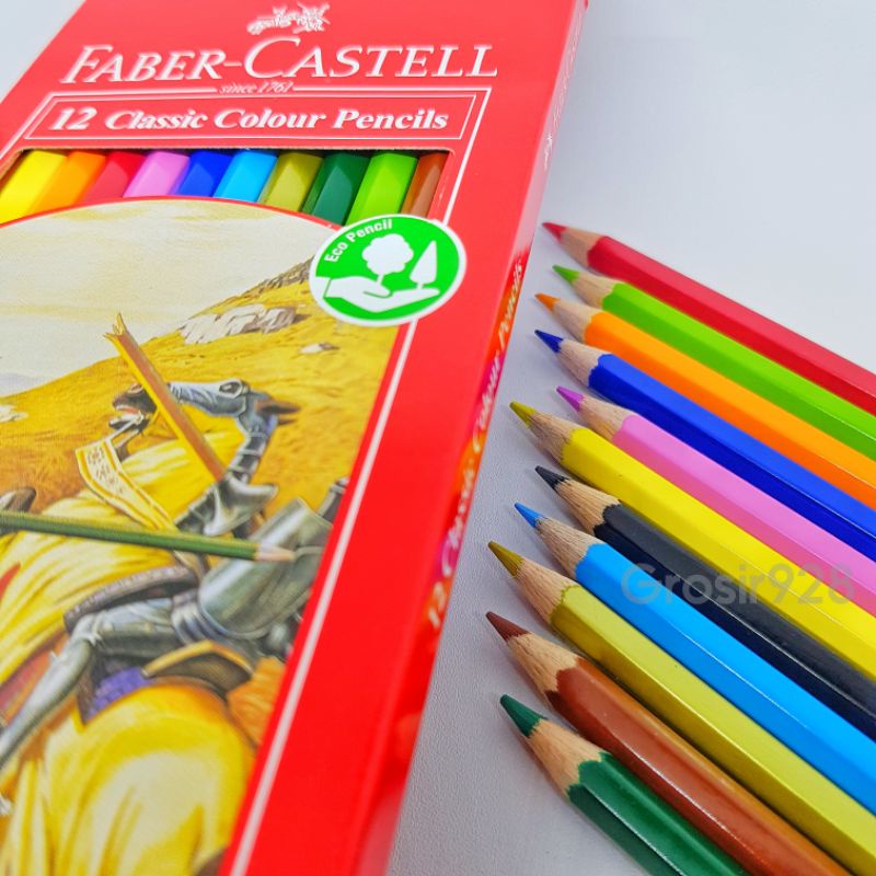 Jual FABER CASTELL 12 Classic Colour Pencil Long / Pensil Warna Faber ...