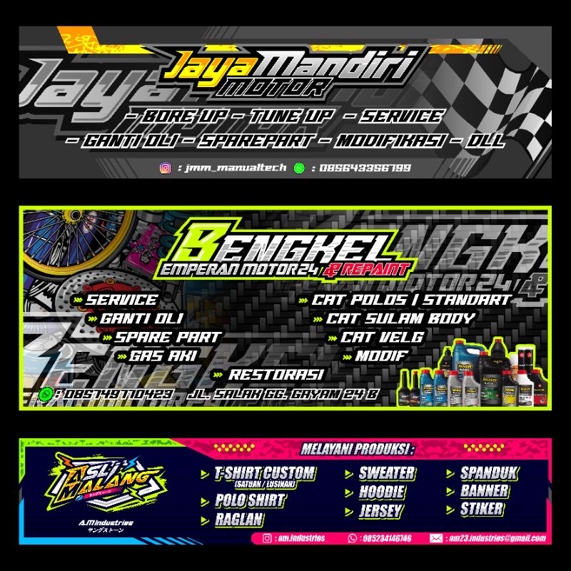 Jual (FREE DESAIN) Banner / Spanduk bengkel Custom | Shopee Indonesia